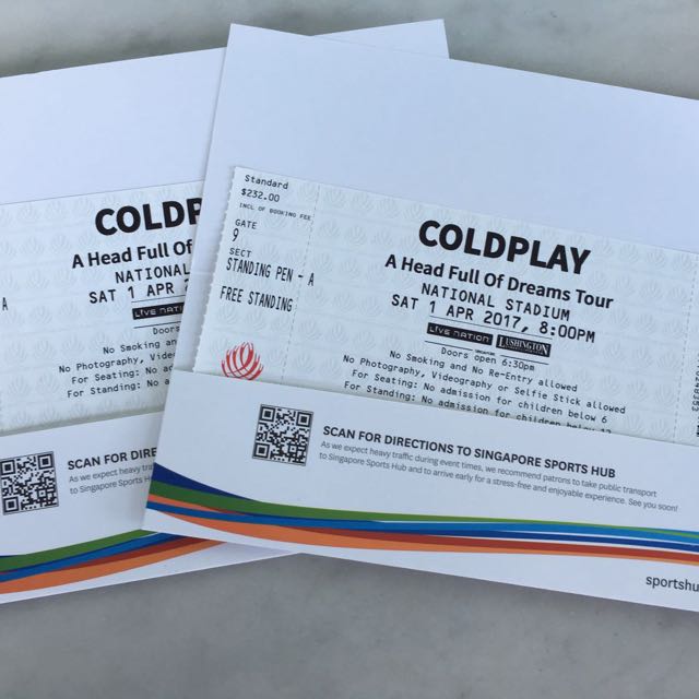 Coldplay Tickets, Tickets & Vouchers, Event Tickets on Carousell