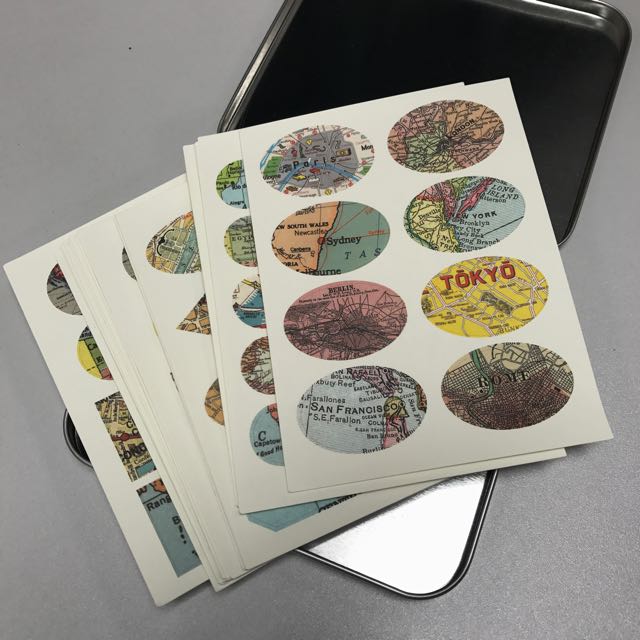 Vintage Maps Stickers, Hobbies & Toys, Stationery & Craft, Craft ...