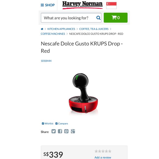 Krups Red Coffee Machine Kp350565, TV & Home Appliances, Kitchen ...