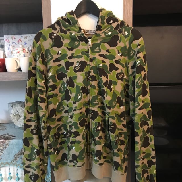 Bathing Ape Bape Full Zip Hoodie M Supreme Camo, Men's Fashion, Tops ...