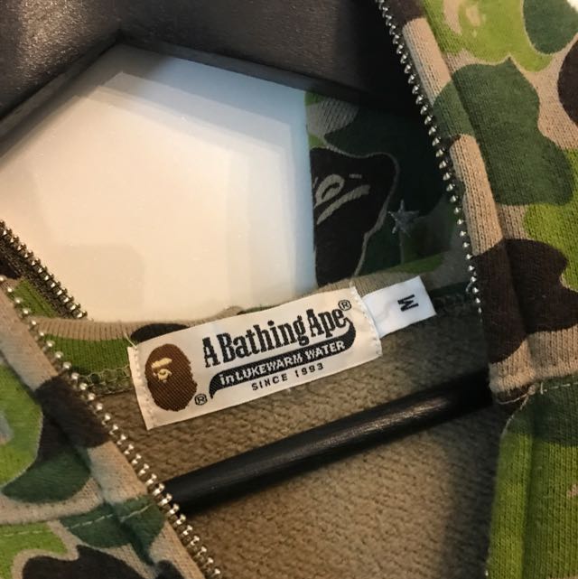Bathing Ape Bape Full Zip Hoodie M Supreme Camo, Men's Fashion, Tops ...