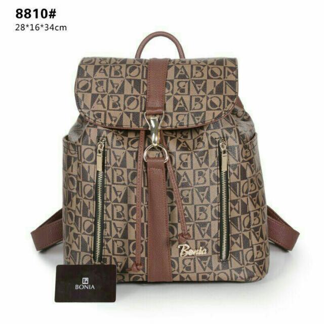 BONIA MONOGRAM BACKPACK, Women's Fashion, Bags & Wallets, Purses ...