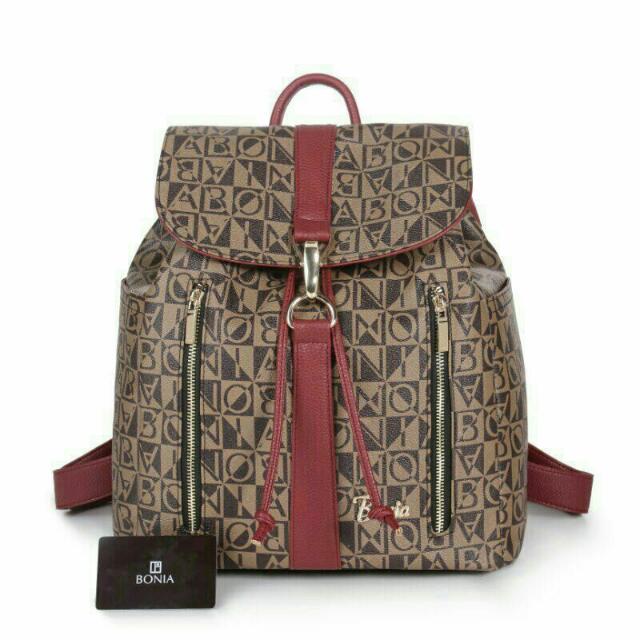 BONIA MONOGRAM BACKPACK, Women's Fashion, Bags & Wallets, Purses ...