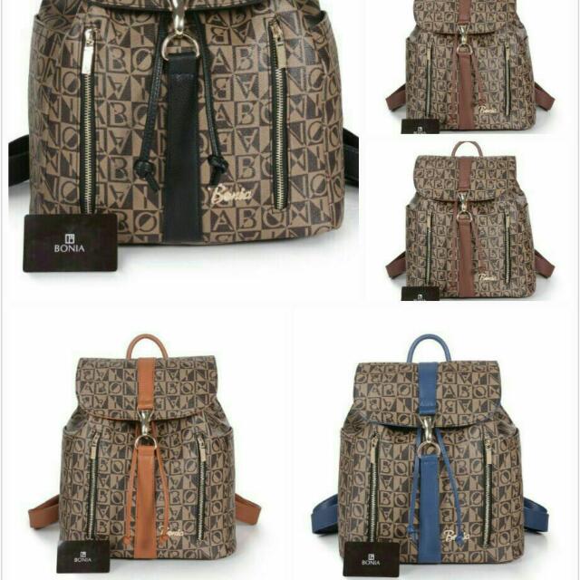 BONIA MONOGRAM BACKPACK, Women's Fashion, Bags & Wallets, Purses ...