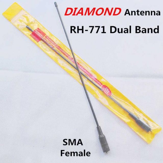High Gain DIAMOND UHF/VHF Dual Band Antenna RH-771 SMA-F BAOFENG TYT Kenwood Walkie Talkie ...