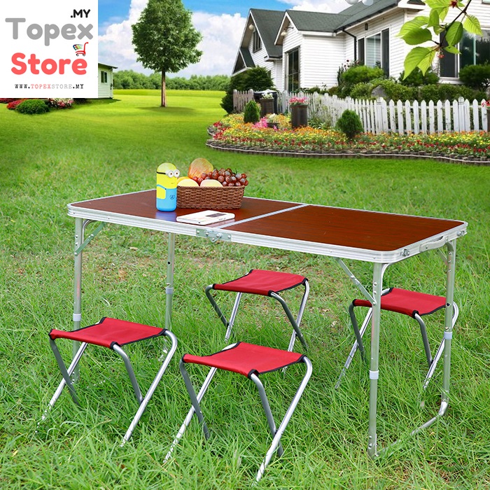 MEJA LIPAT ALUMINIUM (ALUMINIUM FOLDING TABLE) OFFER!, Furniture & Home ...
