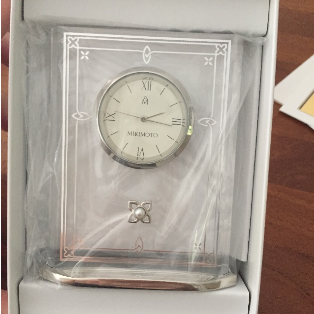 Mikimoto Pearl Silver Desk Clock, Furniture & Home Living, Home Decor ...
