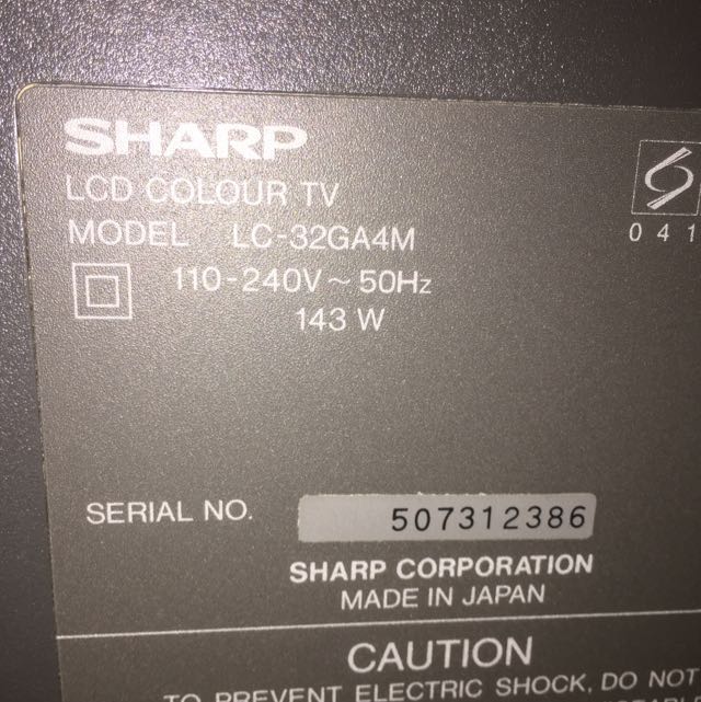 Old Sharp Aquos 32 Inch LCD TV LC (32GA4M), TV & Home Appliances, TV ...