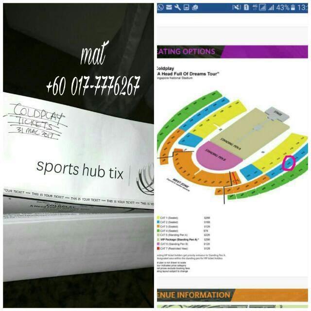 Coldplay Ticket Cat 2 Seated, Tickets & Vouchers, Event Tickets on ...