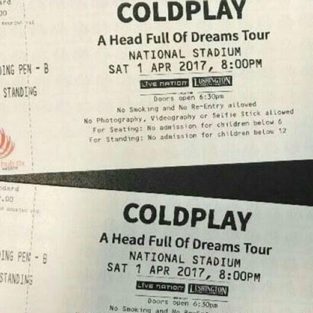 Coldplay Tix, Tickets & Vouchers, Event Tickets on Carousell