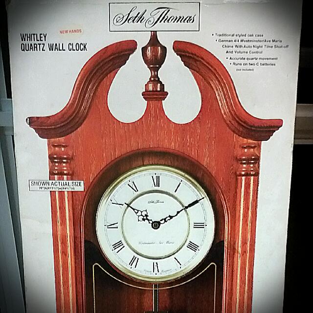 Seth Thomas Whitley Quartz Clock WOK 7080, Furniture & Home Living ...