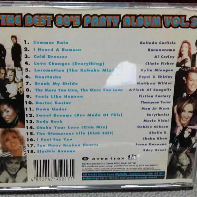The Best 80's Party Album Vol. 3 CD, Hobbies & Toys, Music & Media, CDs ...
