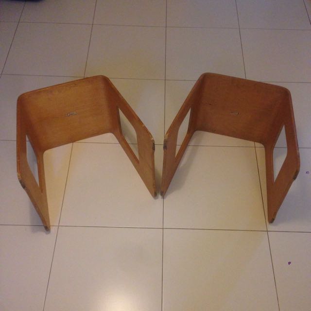 IKEA Benjamin Wood Stools (2 Available), Furniture & Home Living ...