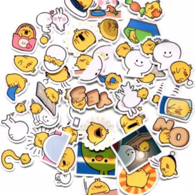 Plump Little Chick Telegram Line Stickers, Hobbies & Toys, Stationery ...
