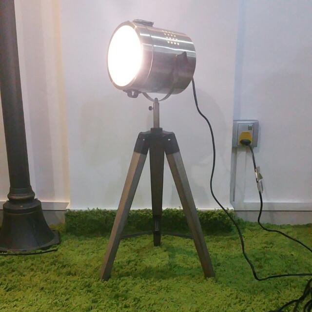 Retro Antique Gold Standing Spot Light Lamp, Furniture & Home Living ...