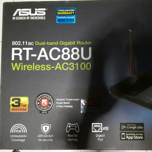 Complete Brand New Asus DualBand AC 3100 Dual-band RT-AC88U Router ...