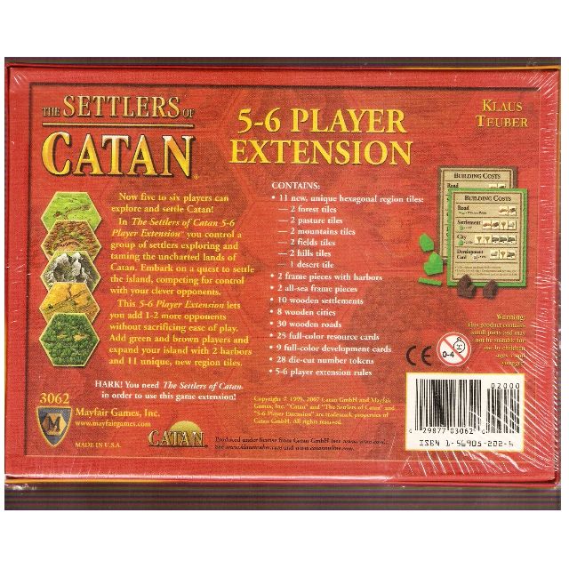 The Settlers of Catan 5-6 Player Extension (4th Edition) Board Game ...