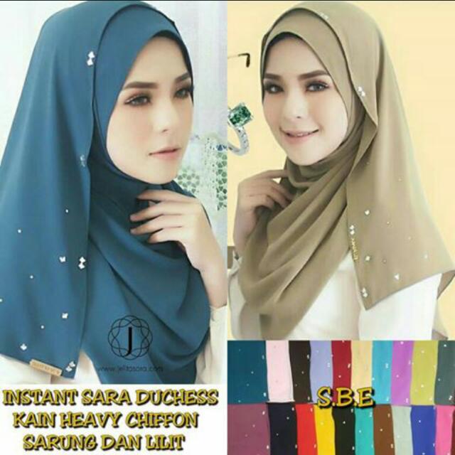 Instant Tudung / Hijab Instant Sara Duchess , Women's Fashion, Muslimah ...