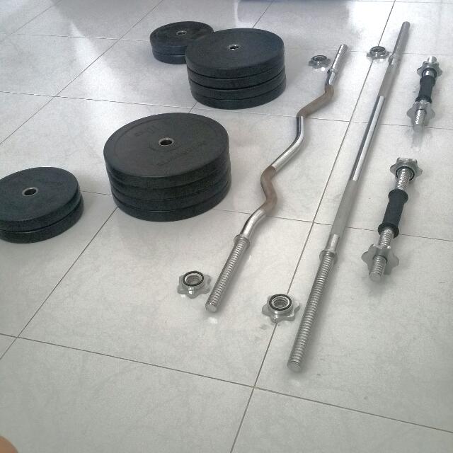 100kg barbell set, Sports Equipment, Exercise & Fitness, Cardio ...