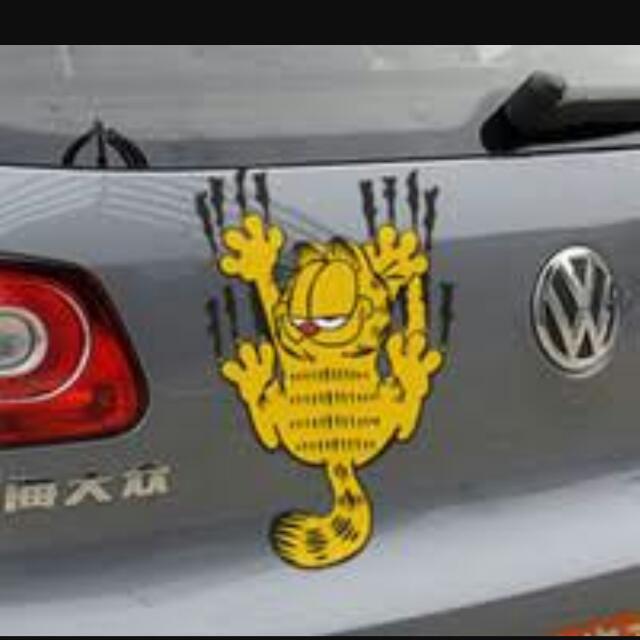 Ichthus Car Decal Garfield Car Decal, Car Parts & Accessories on Carousell