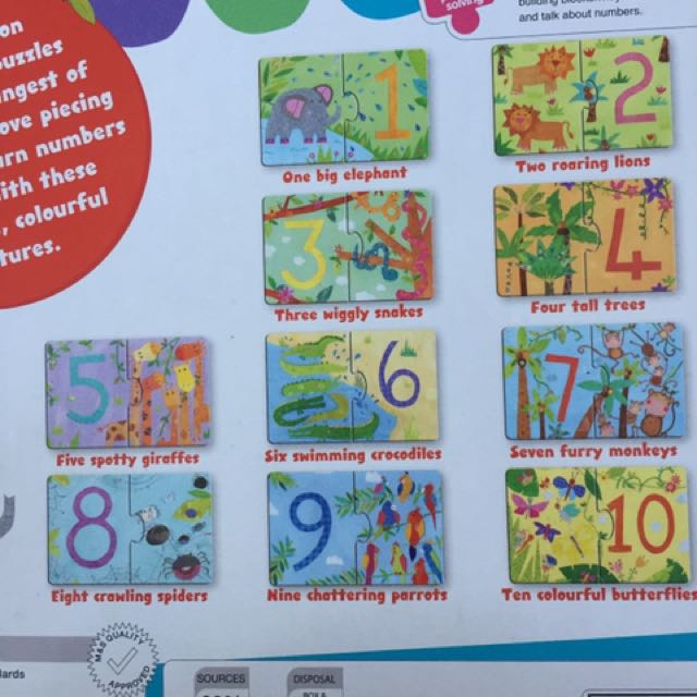 numbers and textures puzzle from marks and spencer, Hobbies & Toys ...