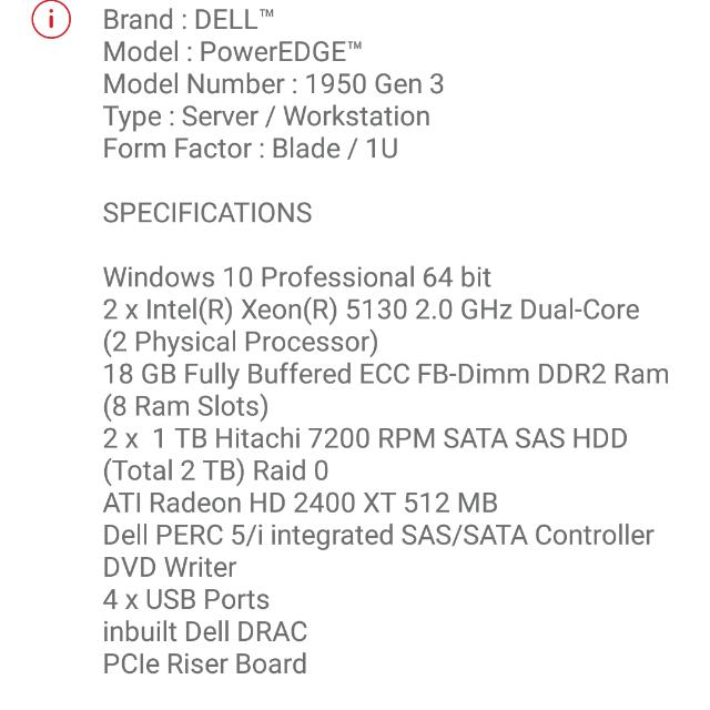 Dell powerEdge 1950 Gen 3, Computers & Tech, Desktops on Carousell