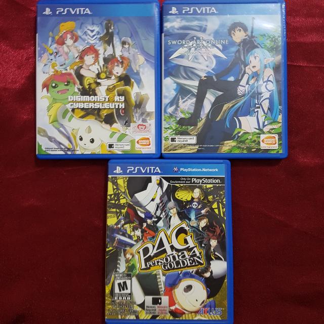 Digimon Story Cyber Sleuth (Sold) Persona 4 Golden (Sold) Sword Art ...