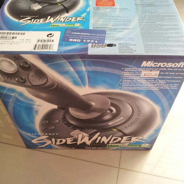 MS Sidewinder Force Feedback 2 USB Joystick, Video Gaming, Gaming ...
