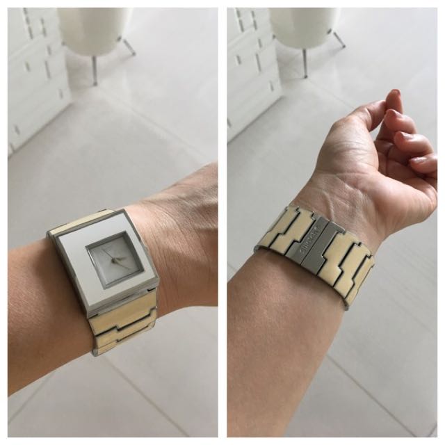 SWATCH Ladies White Irony Square NATA PURA Watch, Women's Fashion ...