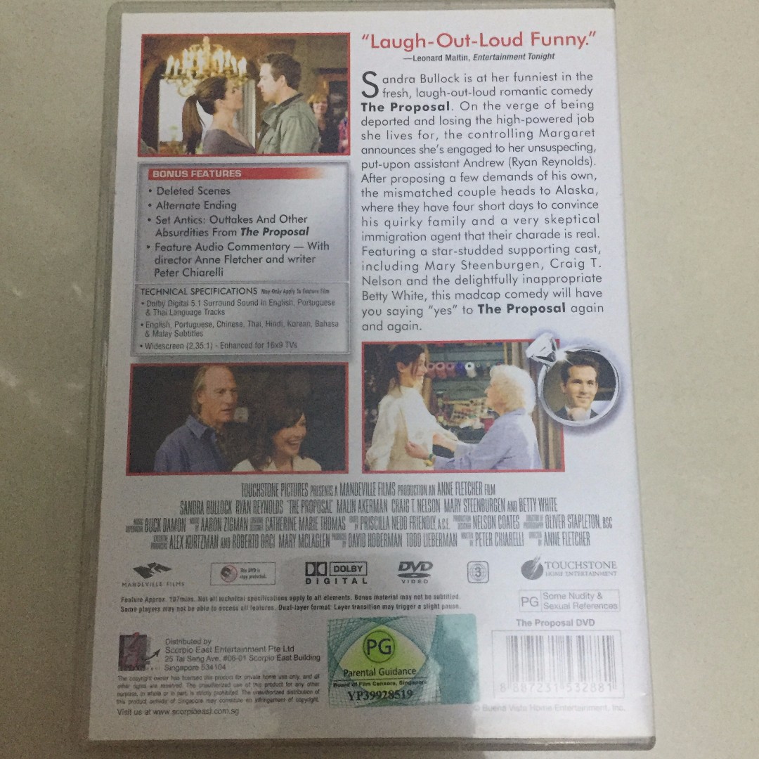 The Proposal DVD, Hobbies & Toys, Music & Media, CDs & DVDs on Carousell
