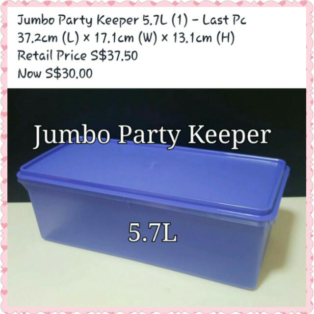 Tupperware Jumbo Party Keeper, TV & Home Appliances, Kitchen Appliances ...