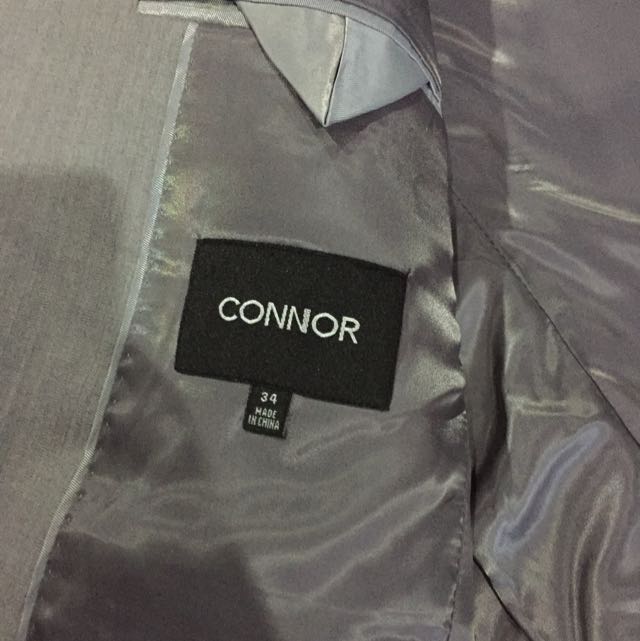 Connor Grey Suit Jas Tuxedo, Fesyen Pria, Pakaian di Carousell