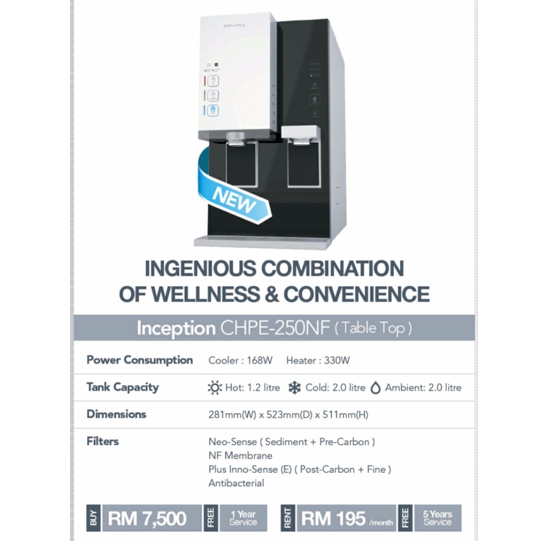 Coway (INCEPTION CHPE-250NF), TV & Home Appliances, Kitchen Appliances ...