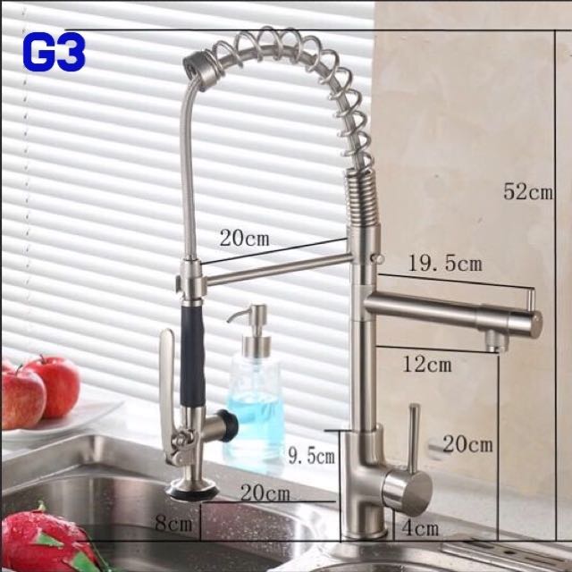 New Spring Retractable Mixer Tap Faucet (Hot & Cold Water Bathroom ...