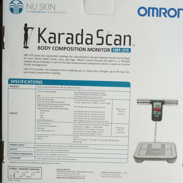 Brand New Omron Karada Scan Body Composition Scale, Health & Nutrition ...