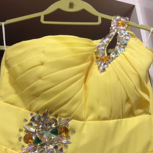 Yellow Toga Gown, Women's Fashion, Dresses & Sets, Jumpsuits on Carousell