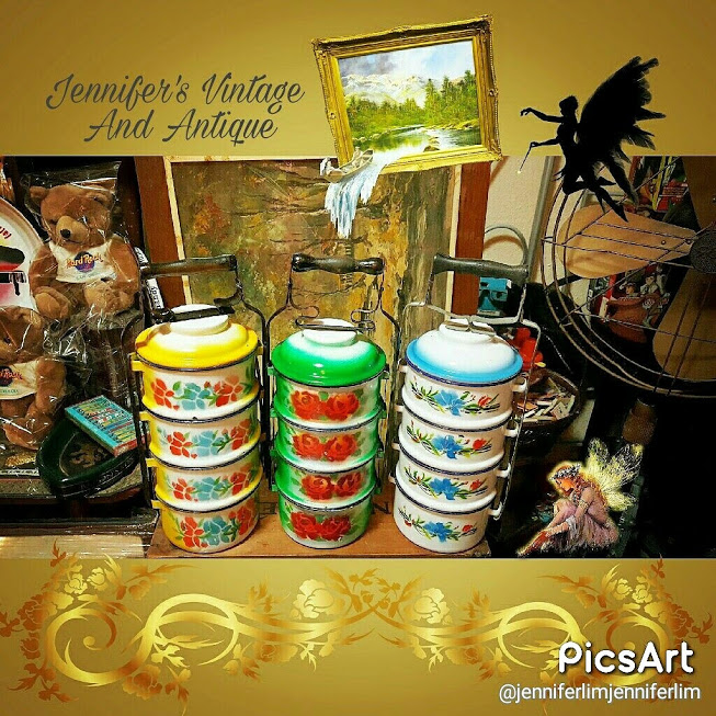 1950-60s Colourful Enamel Tingkats ! SMS 96337309 for Fast Deal! JVAA ...