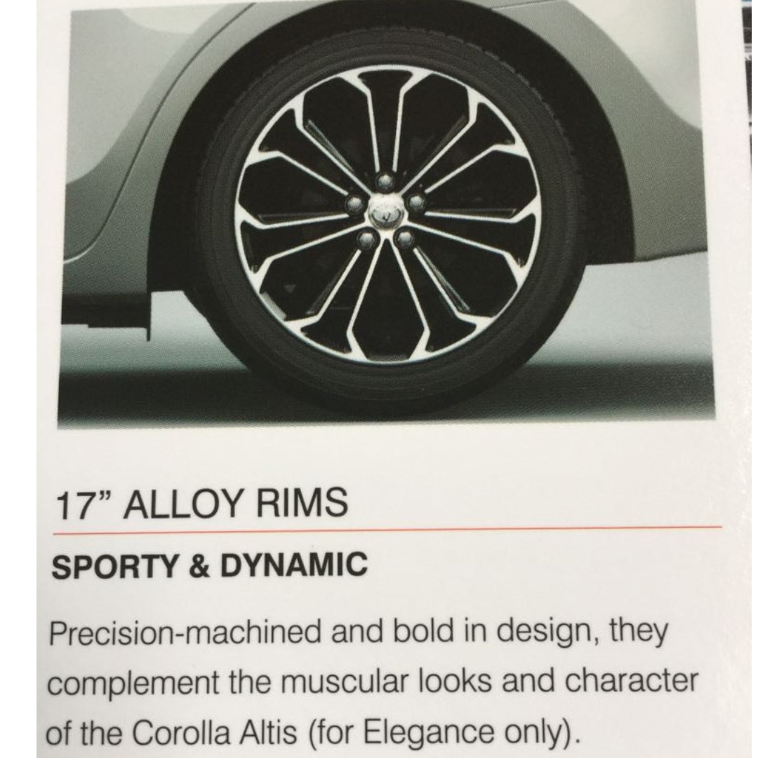 new Toyota Corolla Altis 17" rims w/Michelin tyre, Car Accessories on ...