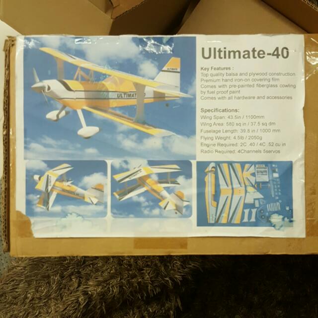 RC Plane - Ultimate 40 Balsa ATF, Hobbies & Toys, Toys & Games on Carousell