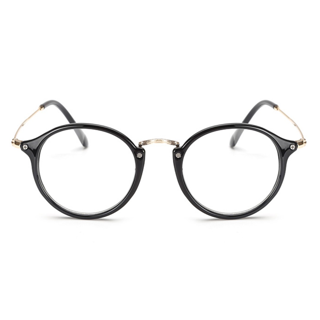 Round Shaped Black Frame / Clear Frame Transparent Glasses, Women's ...