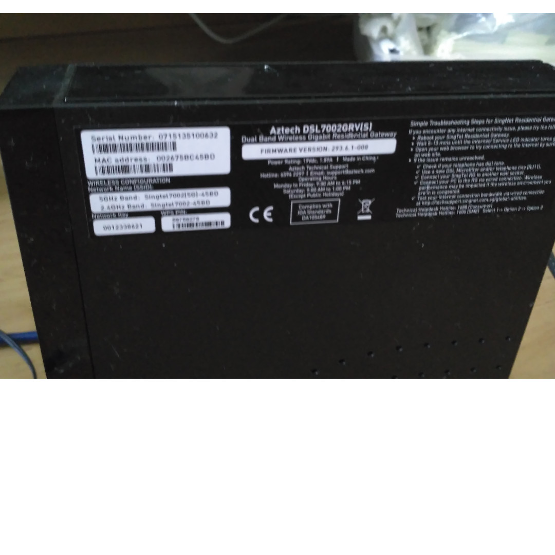 Singtel Aztech Dual Band Router 2.4 and 5ghz, Computers & Tech ...