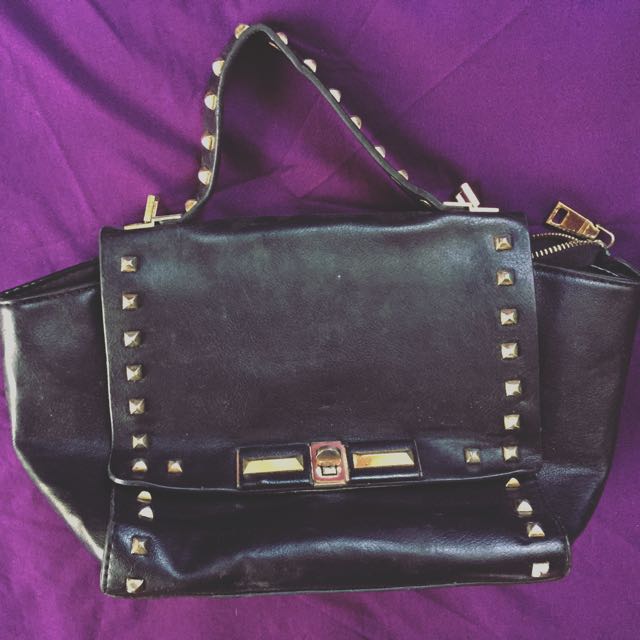 Studded Leather Bag, Women's Fashion, Bags & Wallets, Cross-body Bags ...