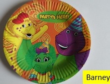 Barney Party Plates (1+1+1) with FREE Birthday Banner & Balloons ...