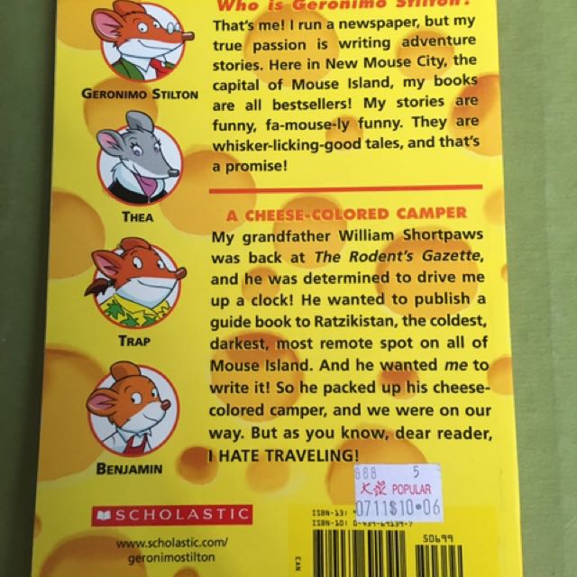 Geronimo Stilton - A Cheese Colored Camper, Hobbies & Toys, Books ...