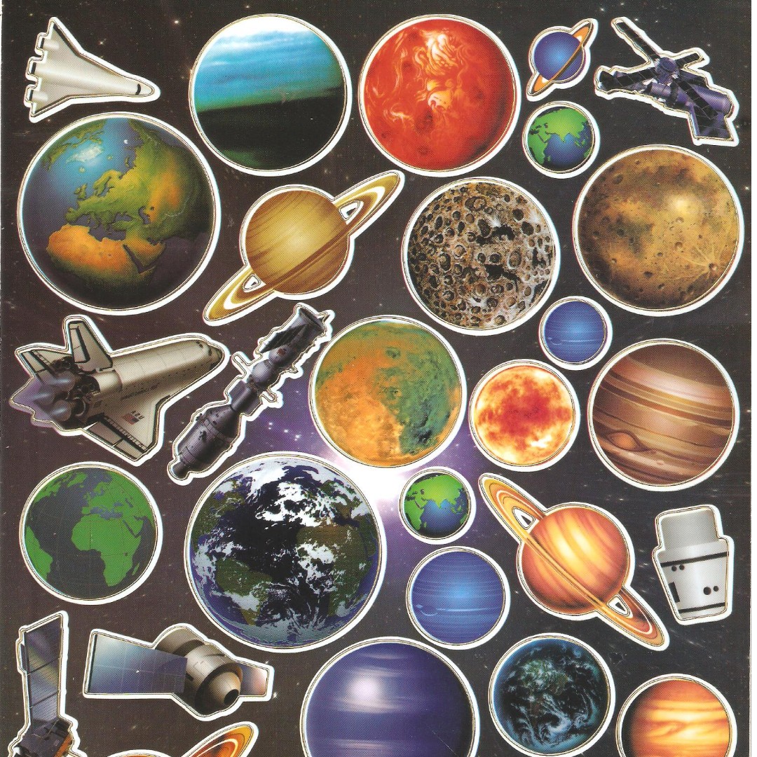 [Temporary Out of Stock] A4 Size Sticker Solar System Outer Space ...