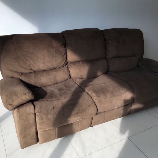 Brown Fabric Sofa, Furniture & Home Living, Furniture, Sofas on Carousell