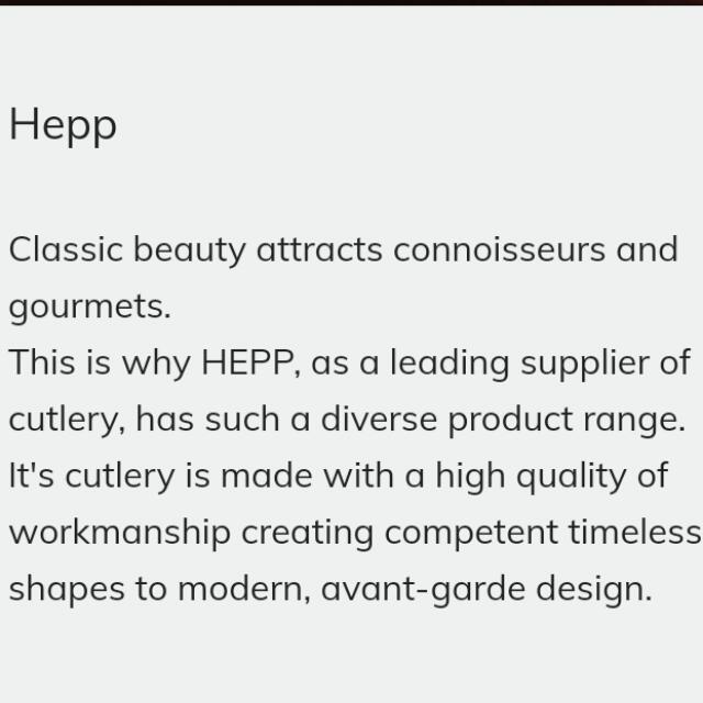 Hepp Exclusiv Cutleries, Furniture & Home Living, Kitchenware ...