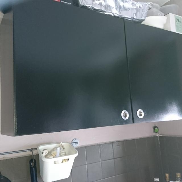 Ikea Designer 2 Bottom Kitchen Units With Steel Countertop & 2 Black ...