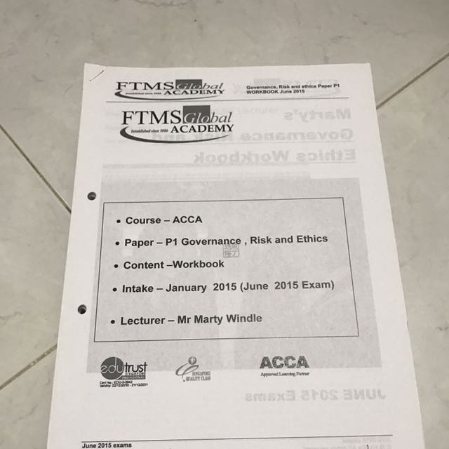 Ftms Acca P1 Hobbies Toys Books Magazines Textbooks On Carousell