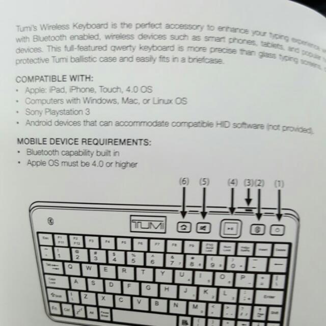 Tumi Wireless Keyboard, Computers & Tech, Parts & Accessories, Computer ...